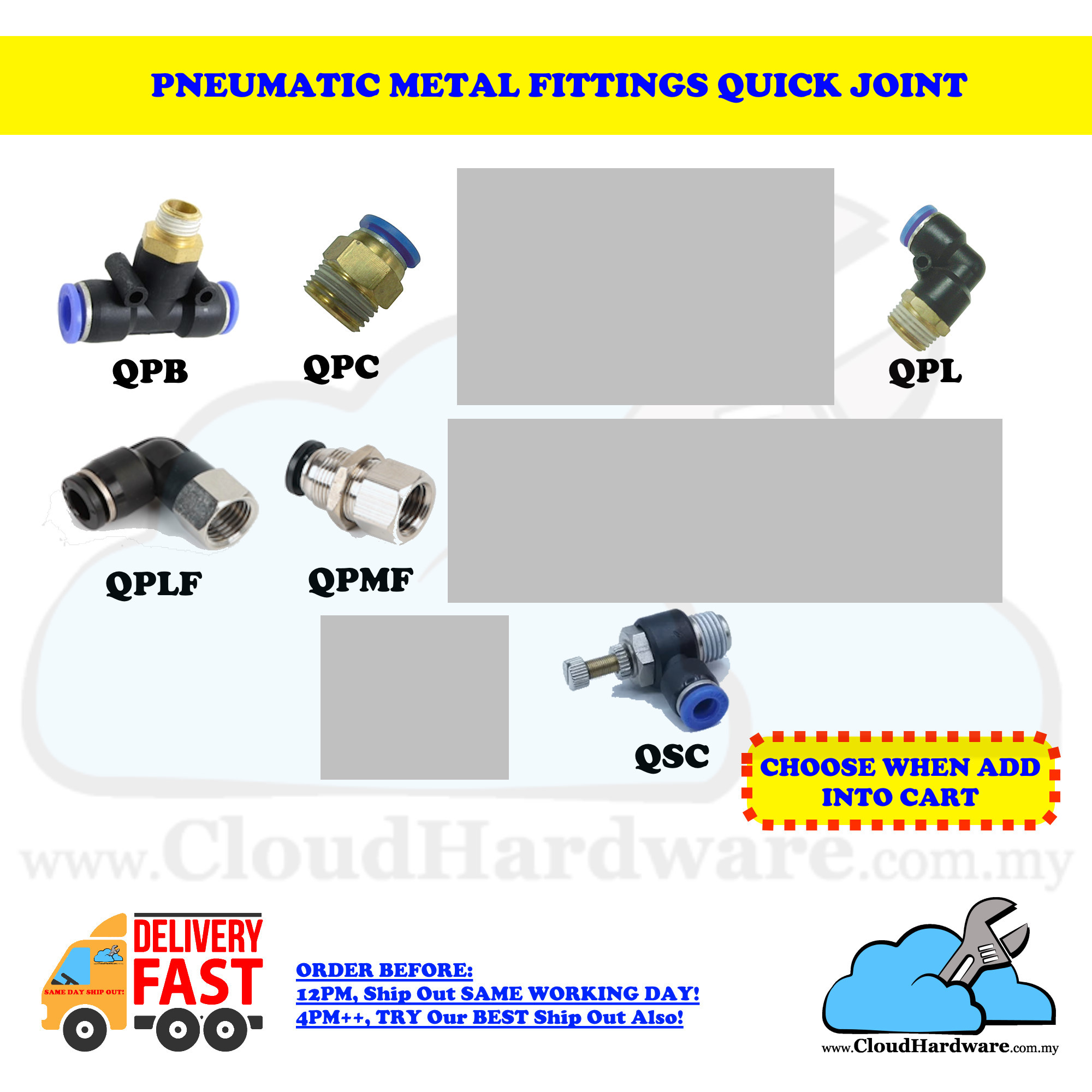 PNEUMATIC FITTINGS QUICK JOINT QPB QPC QPL QPLF QPMF QSC | Shopee Malaysia