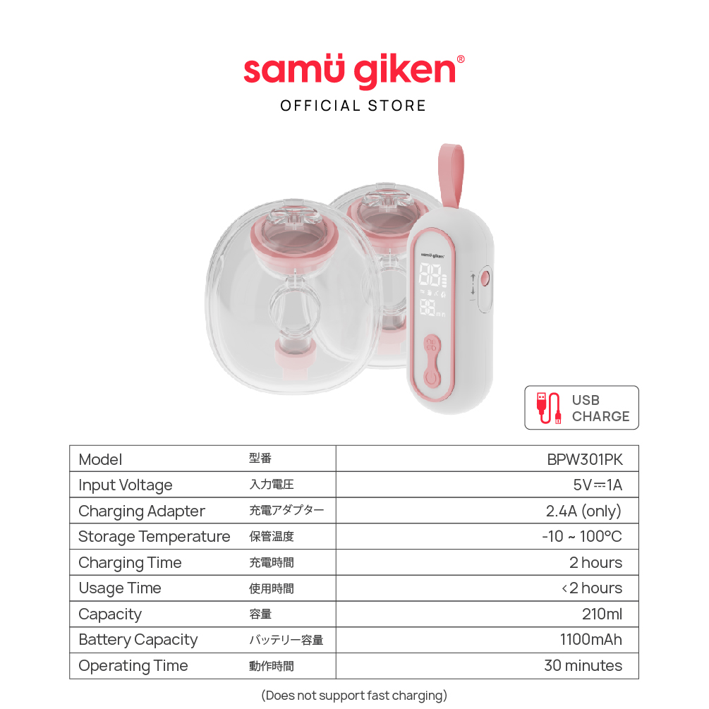 Samu Giken Double Breast Pump | Pam Payudara Berganda, Model: BPW301PK | Shopee Malaysia
