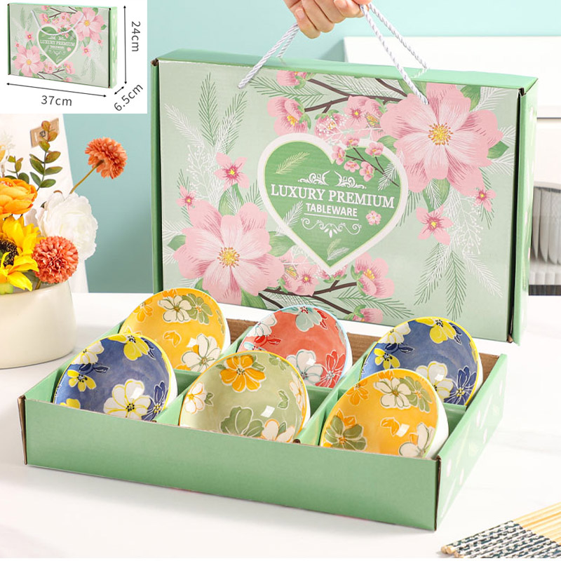 Gift Set bud pattern Rice Bowl Porcelain Bowl Ceramic Bowl Soup Bowl ...