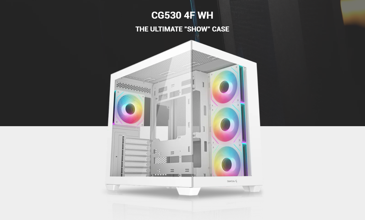 DEEPCOOL CG530 4F BLACK / WHITE Mid Tower (ATX) Gaming PC Case | Shopee ...