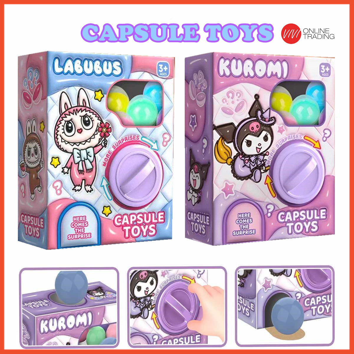 Egg Twisting Capsule Vending Machine Blind Box Surprise Eggs Cartoon ...