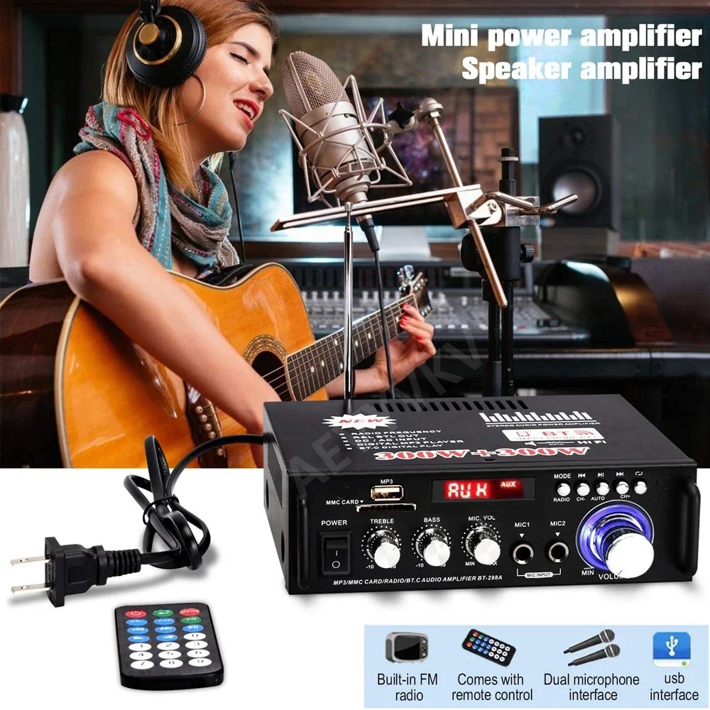 600W Power Amplifier Bluetooth speaker Insert card U disk FM radio TV ...