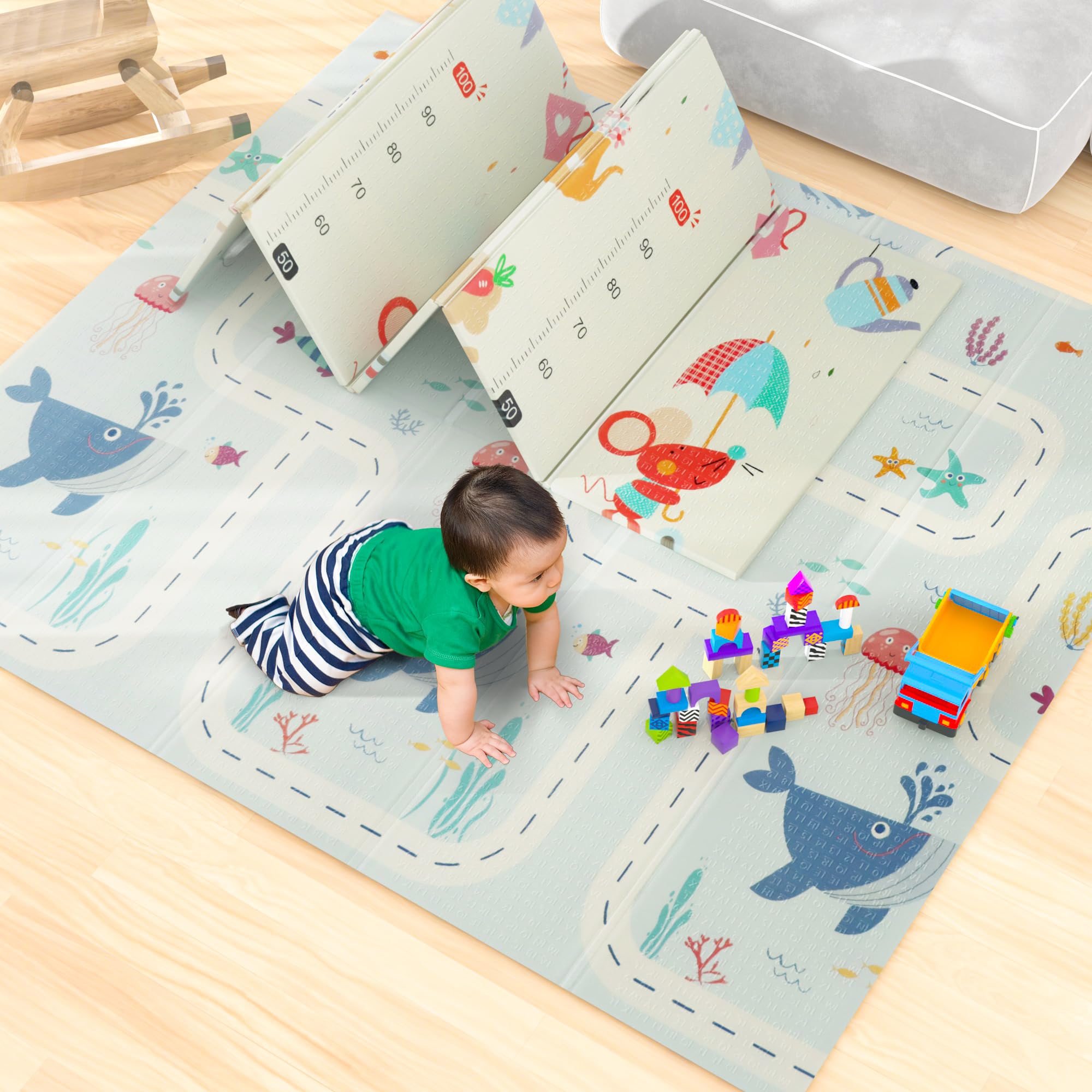 Baby Mat Large (180/200 & 180/150 cm) XPE Double Sided Playmat Baby ...