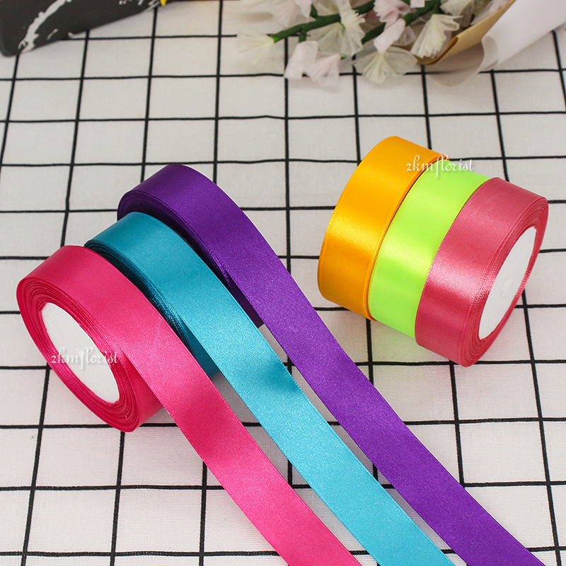 SATIN RIBBON Reben Riben Gift Satin Organza Flower Bouquet Roll Happy ...