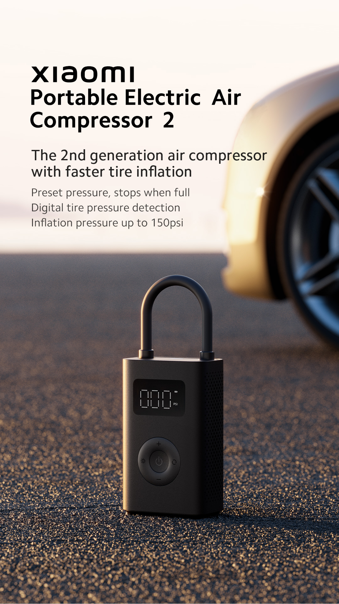 Xiaomi Portable Electric Air Compressor 2 | Preset Pressure | Quick ...