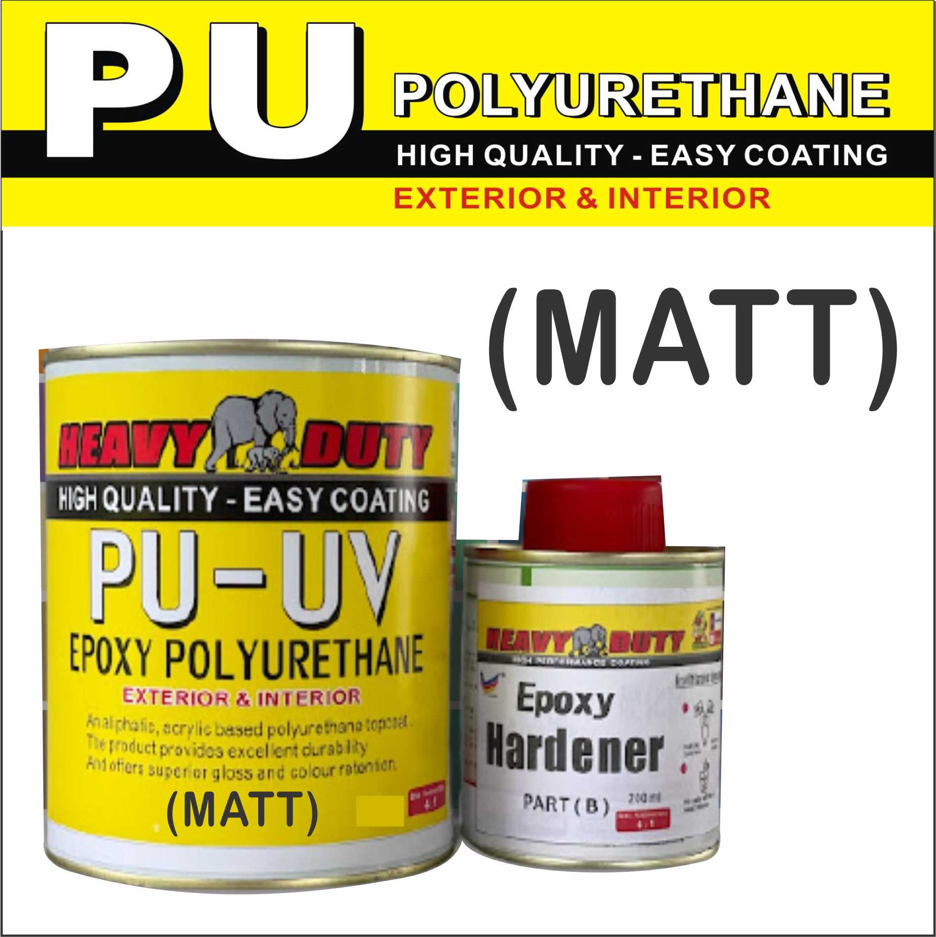 HEAVY DUTY ( MATT PU EPOXY ) 1L PU Recoatable Finish Epoxy 1L Matt High ...