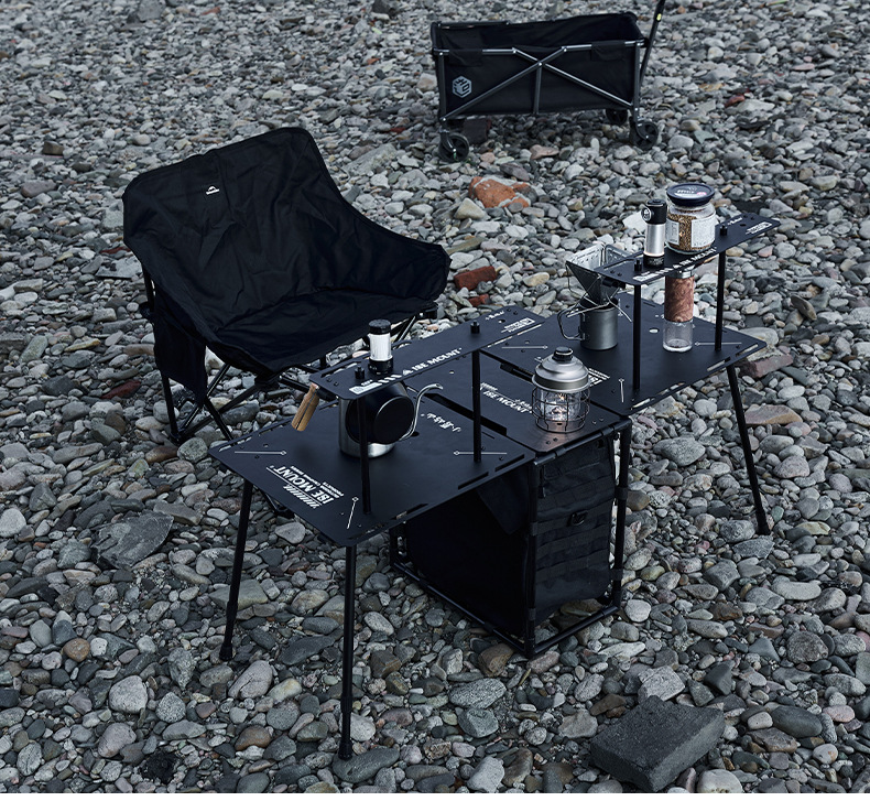 Tactical Table Set Field Office Outdoor Camping Black with Rack ...