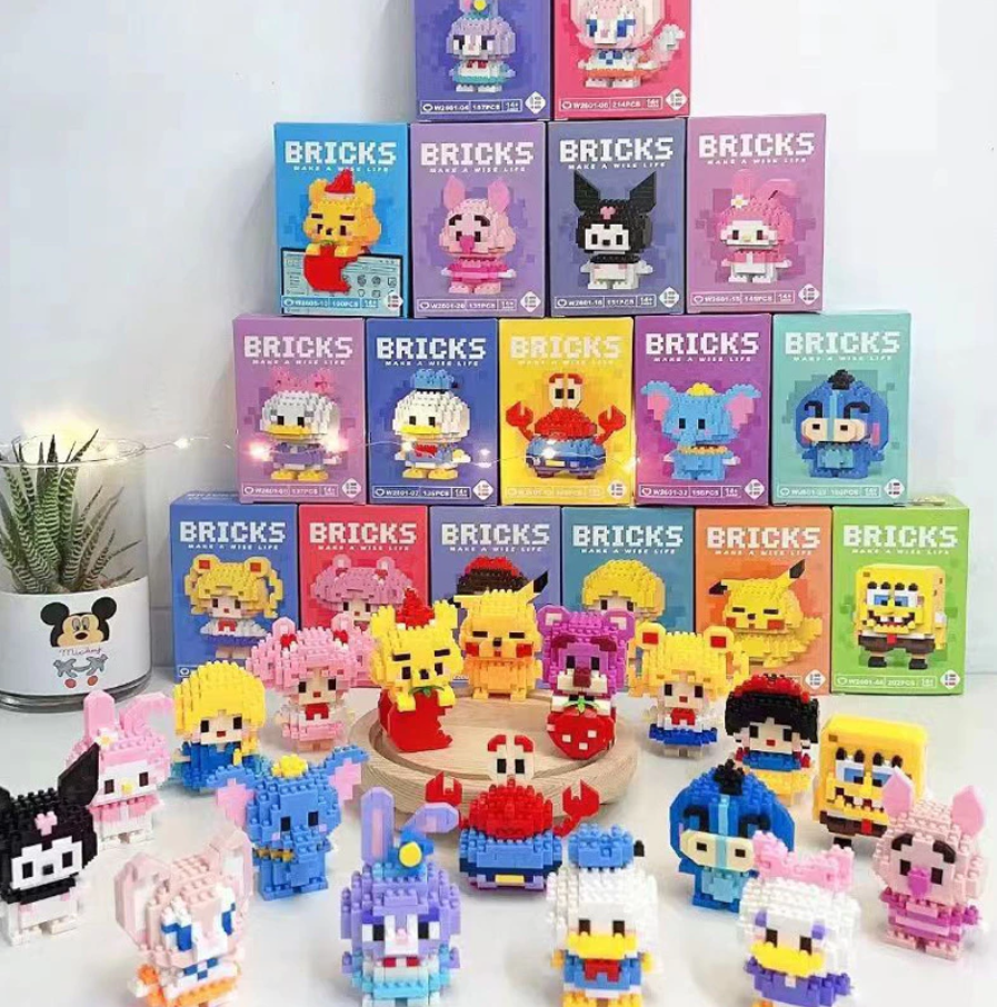 DIY NANO Cartoon Labubu Micro Building Bricks Block Assembly Kids ...