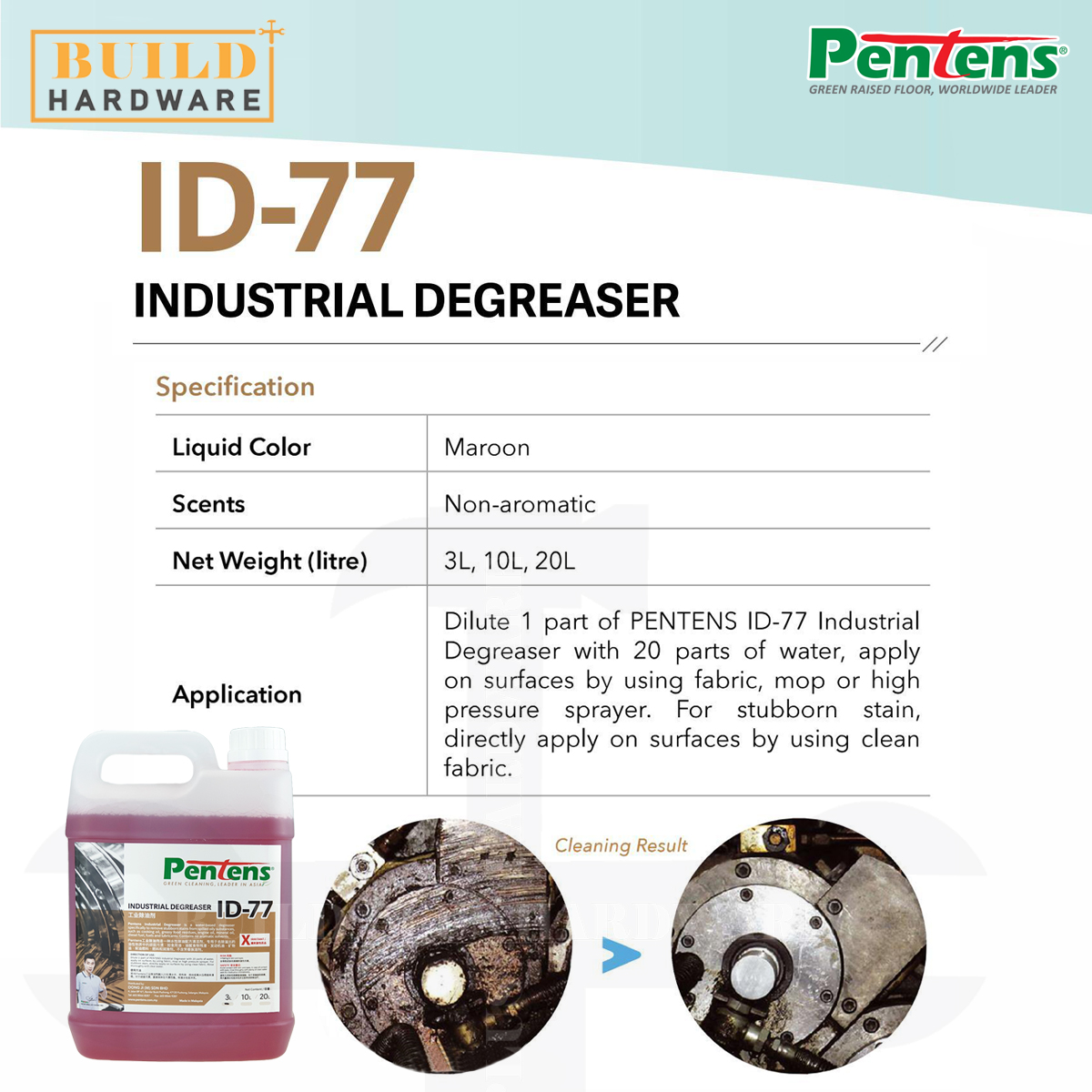 PENTENS ID-77 3L/10L Industrial Degreaser 工业除油剂 Degreaser Industri ...