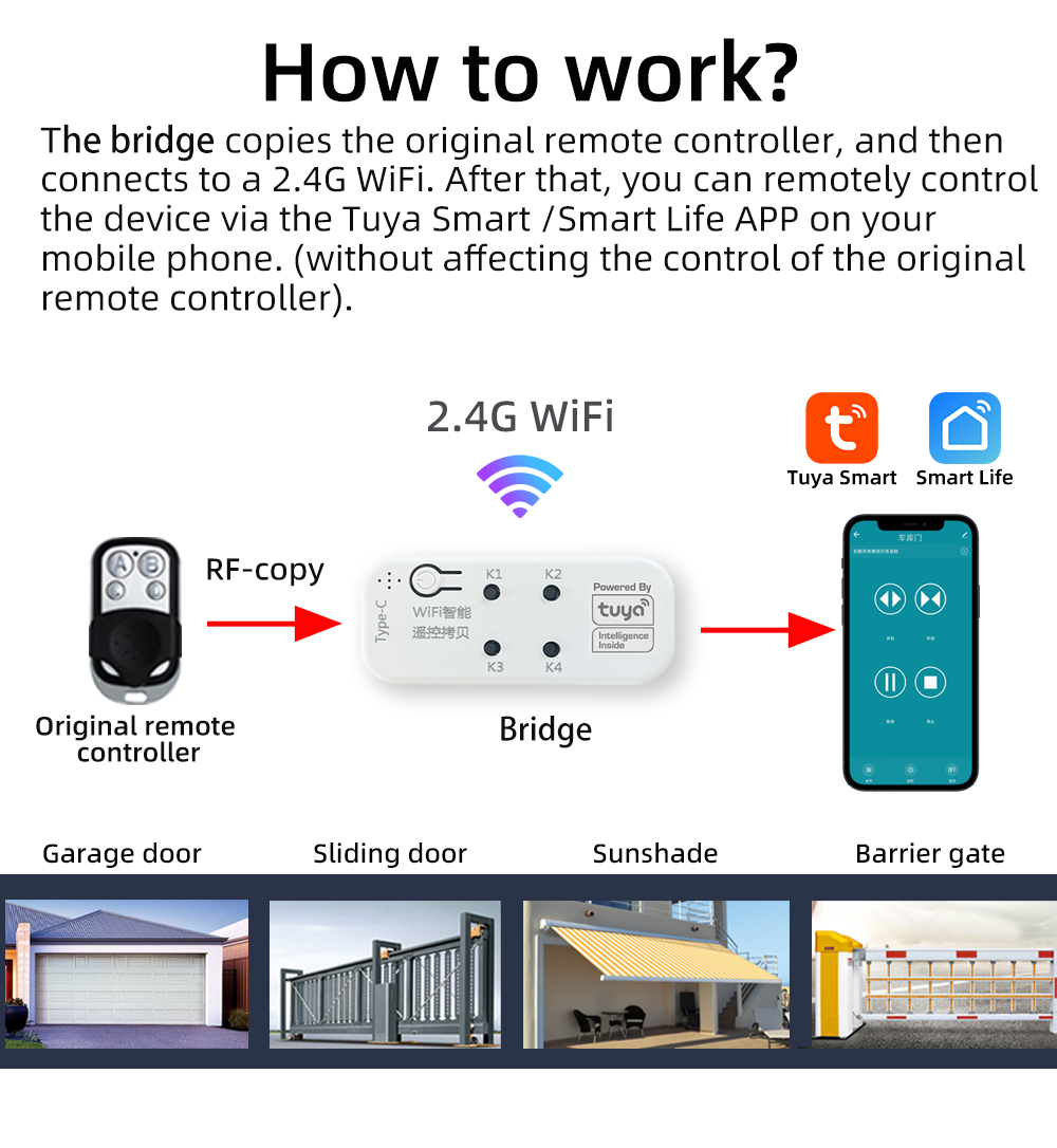 Wifi Autogate Smart Phone Opener eWeLink App WIFI RF Remote Autogate ...