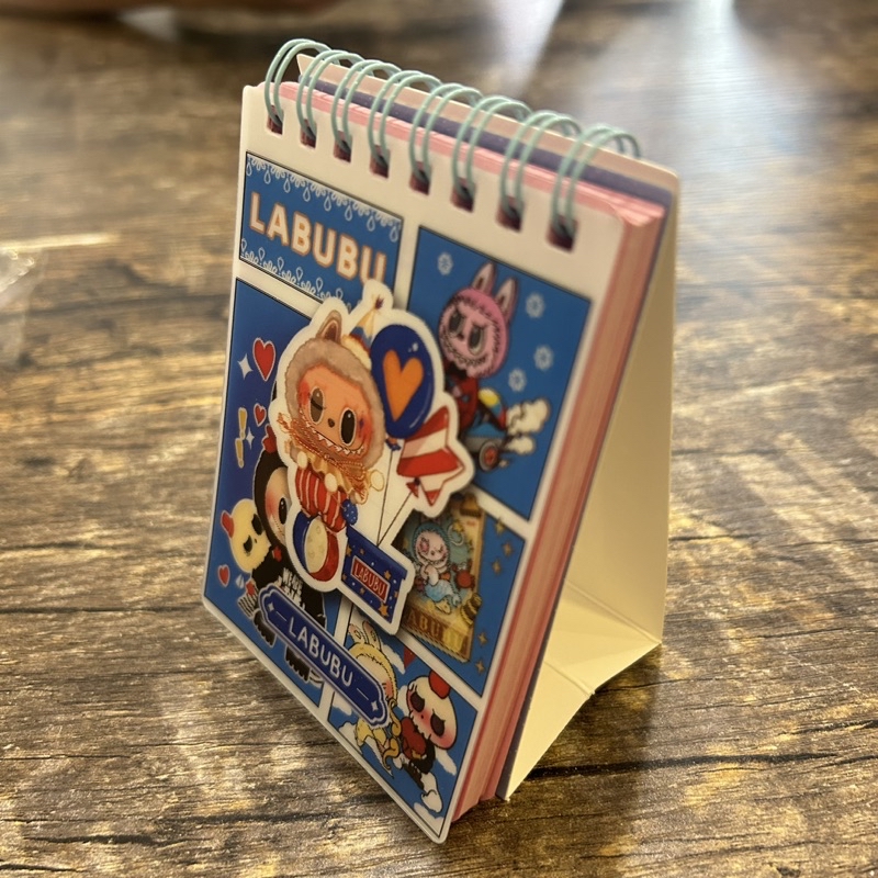 Labubu Standing Note Book Foldable Mini Desktop Calendar (No year ...