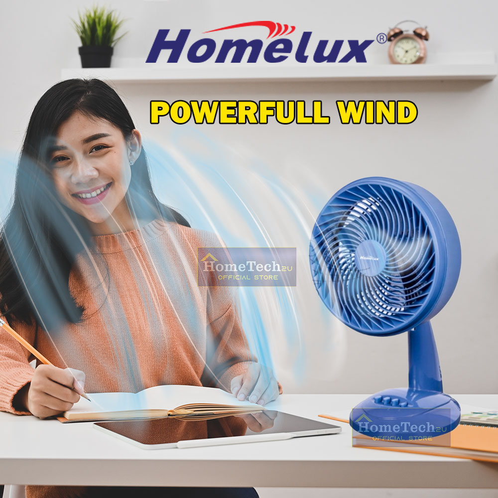 Homelux HTF-208PW 8-Inch Powerful Turbo Table Fan – 3 Speeds, Compact ...
