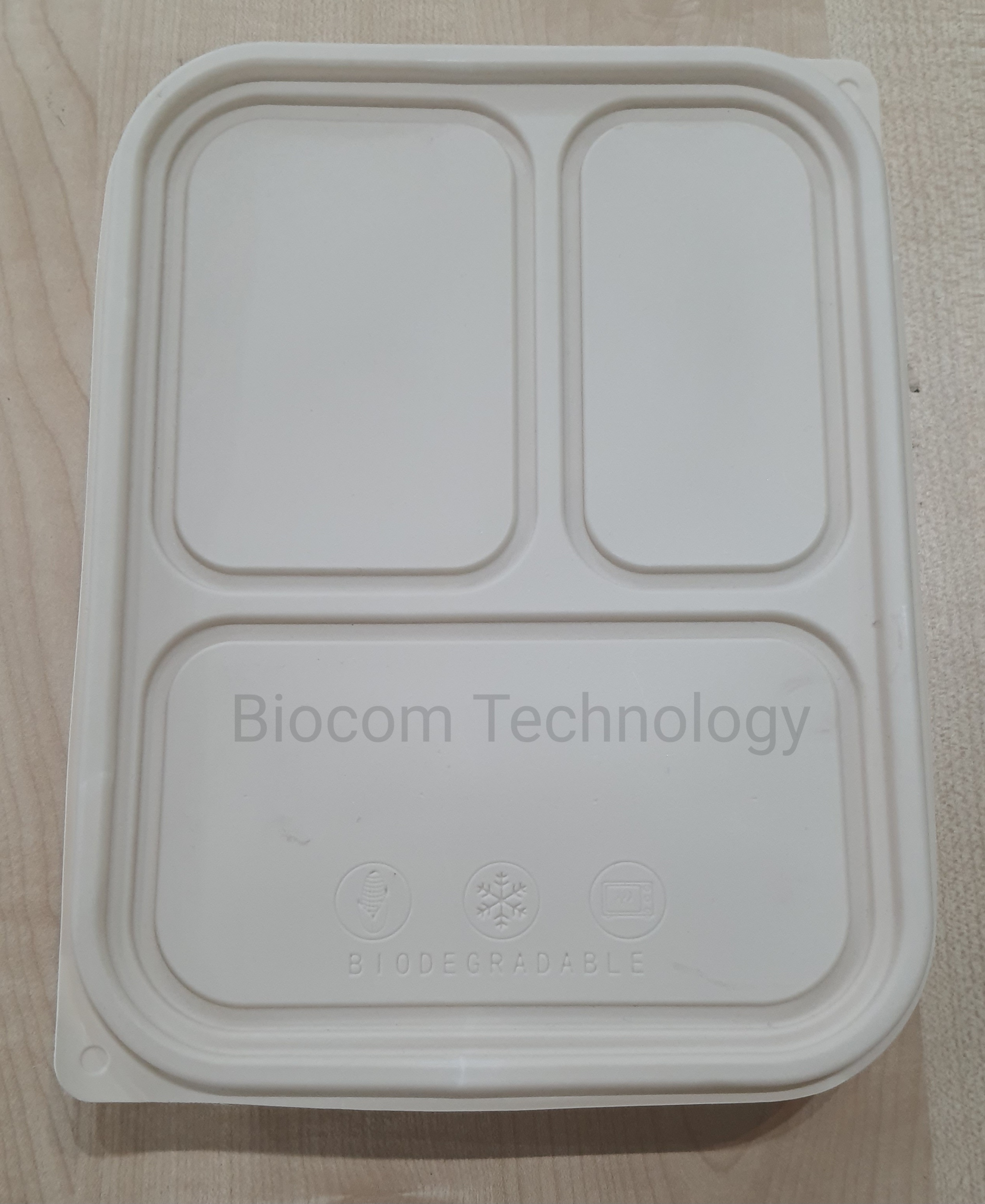 50sets Biodegradable 2BCPLA3CLC PLA Corn Starch 3 Compartment Hard ...