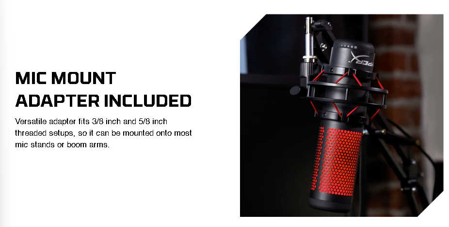 HyperX QuadCast - USB Microphone/Stereo, Omnidirectional, Cardioid ...