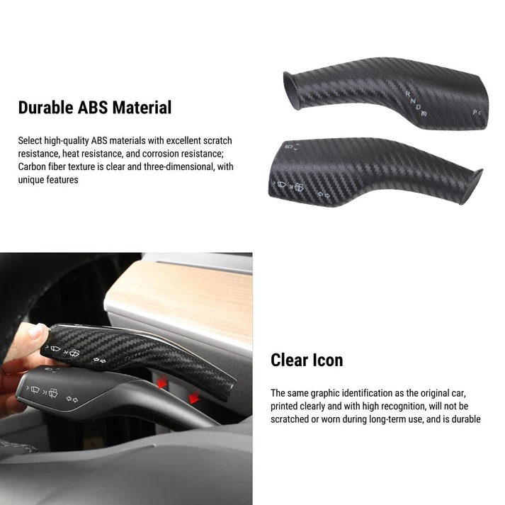 Tesla Model 3 / Y Steering Wheel Paddle Shift Trim Cover Carbon Fiber ...