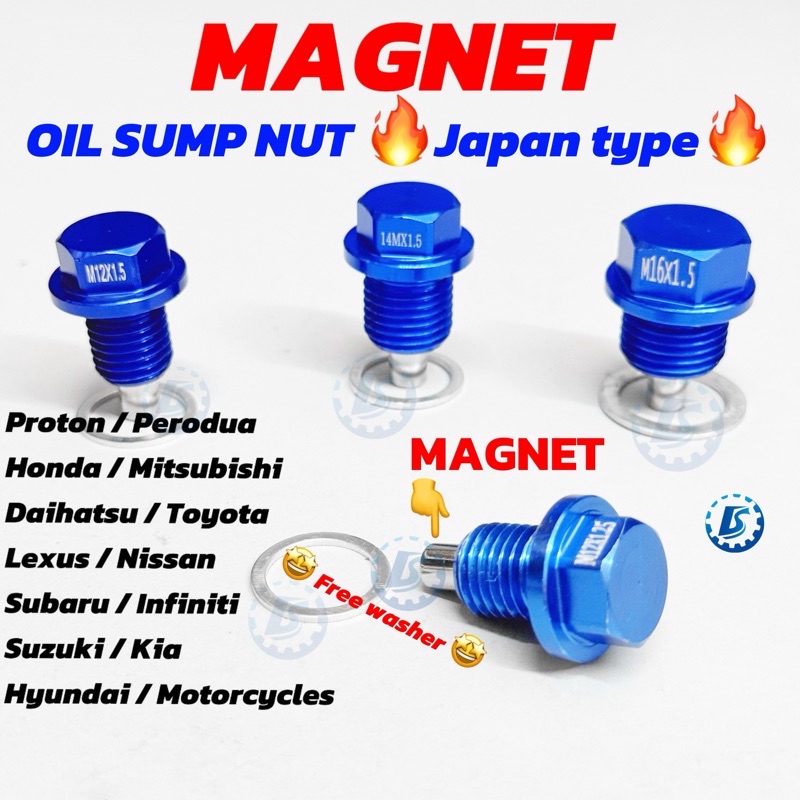 🔥Japan Quality🇯🇵Magnet Oil Drain Plug Bolt Nut Oil Pan Sump Bolt ...