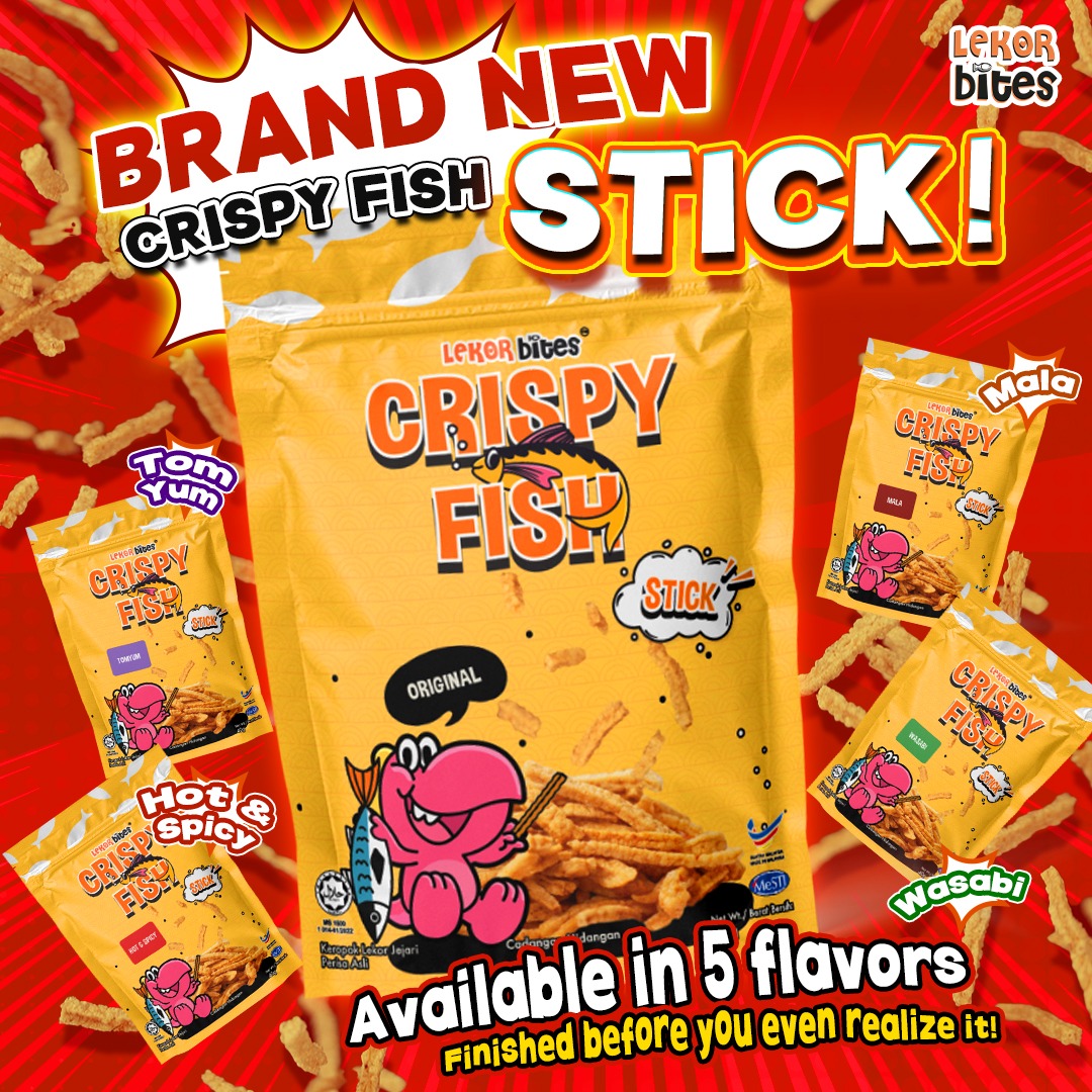 [HALAL] Lekor Bites Crispy Fish Stick | Stik Ikan - Mala (40g) | Shopee ...