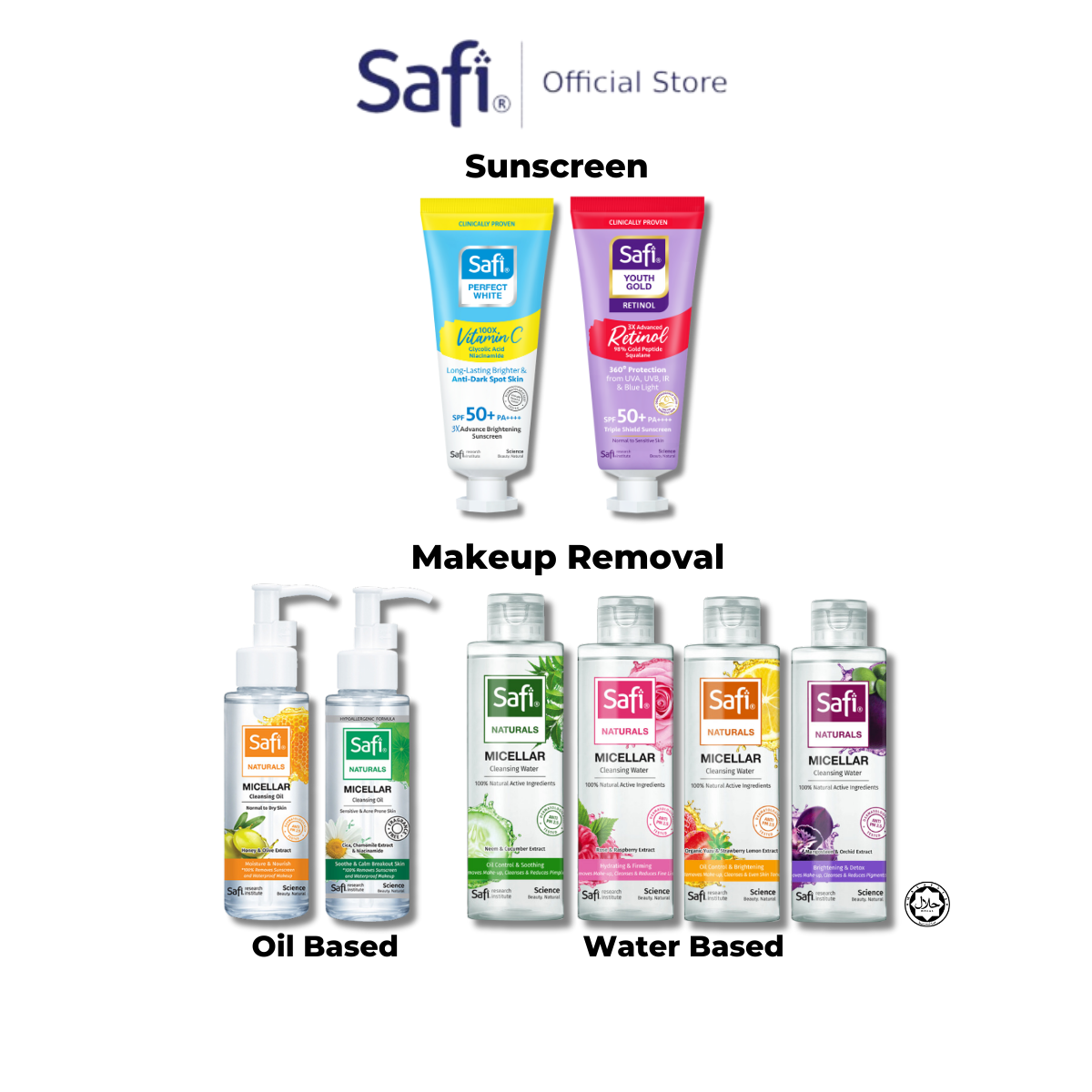 Safi Sunscreen & Micellar Water | Mix & Match | Makeup Remover ...
