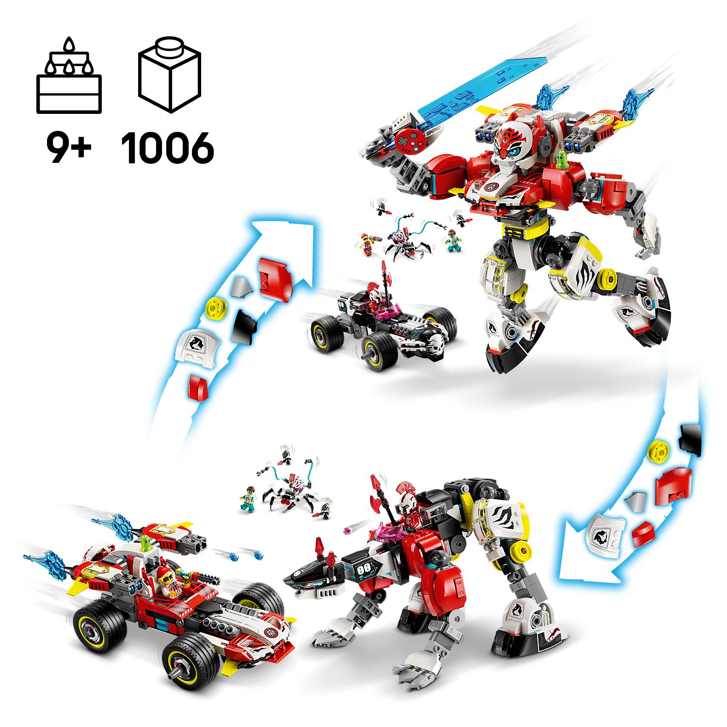 LEGO DREAMZzz 71497 Cooper's Tiger Mech & Zero's Hot Rod Car (1006 ...