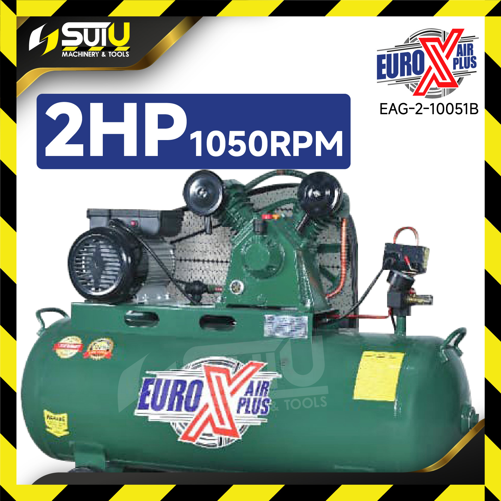EUROX AIR PLUS EAG-2-10051B / EAG210051B 100L 2HP Air Compressor / Kompressor 1.5kW | Shopee ...