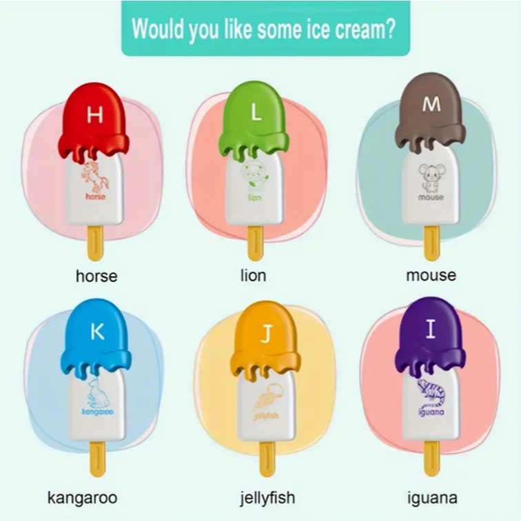 ABC ice cream toys abc toys alphabet toy mainan abc dan 123 kanak kanak ...