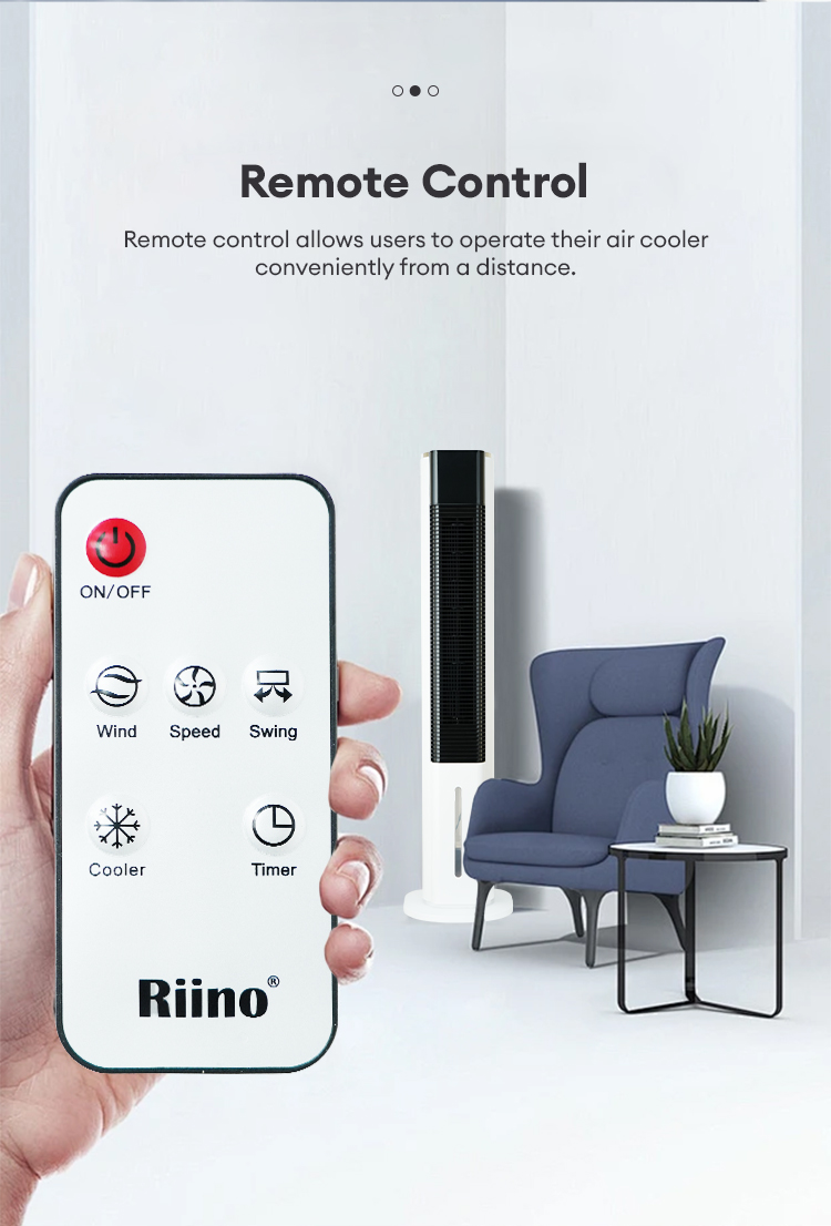 Riino Evaporative Pendingin Udara Portable Slim Tower Kawalan Jauh LED ...