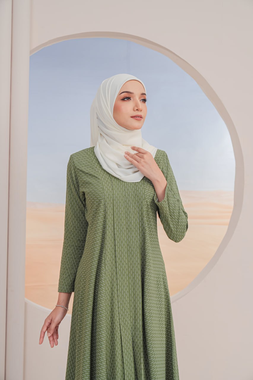 CARLANISA Inara Baju Kebarung Klasik Moden Stripe Polka dot Muslimah ...