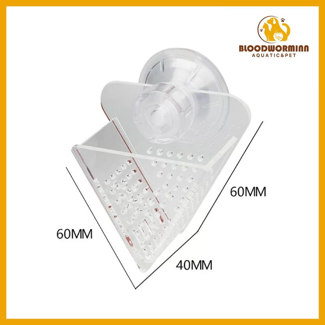 Plastic BloodWorm Feeder V-Shaped Feeder Fish Funnel Suction Cup Shrimp ...