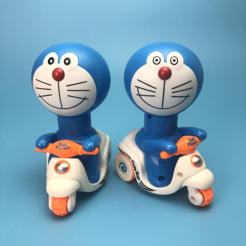 Doraemon Duck Kitty Cartoon Press Motorcycle inertia Children's Pull ...