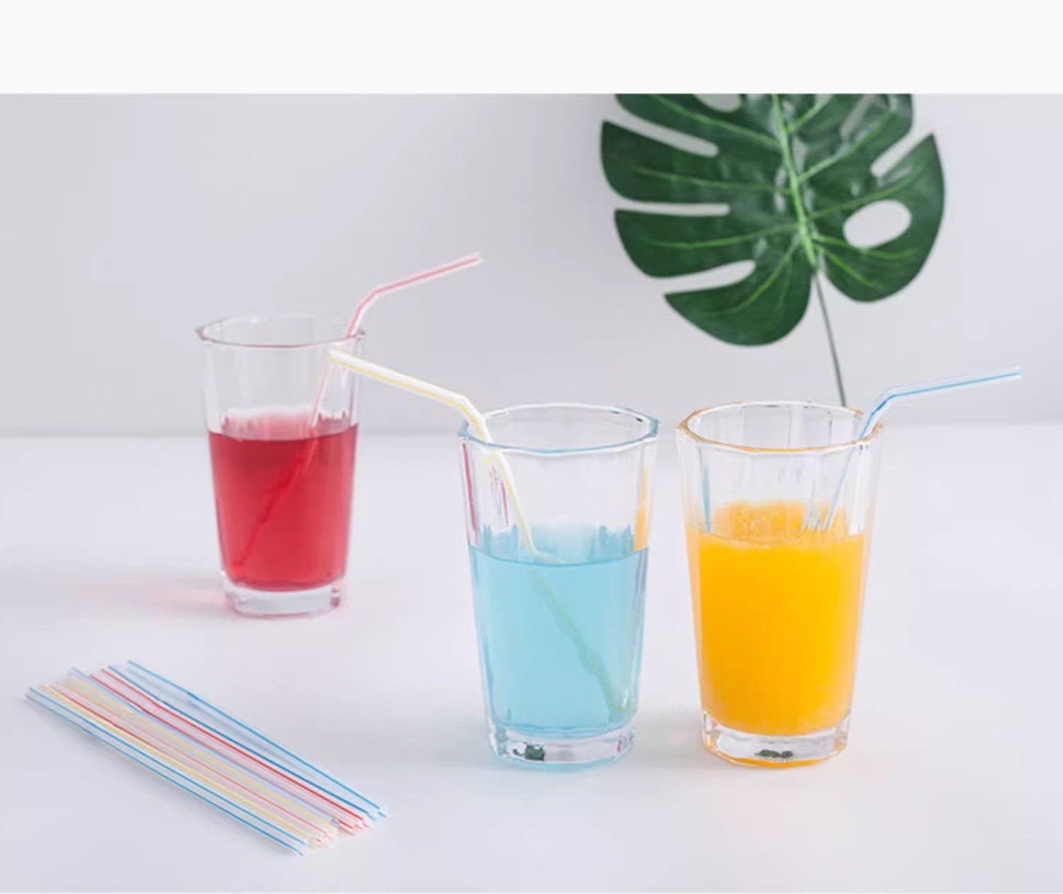 Plastic Drinking Straw Colorful Disposable Bendable Straw Beverage ...