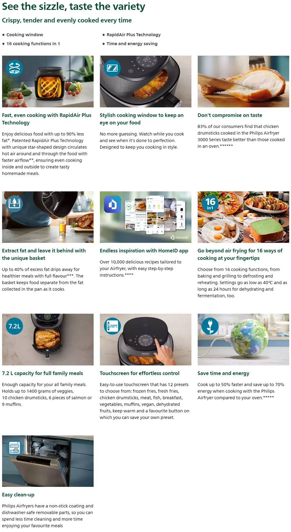 Philips NA342 7.2L Series 3000 RapidAir Plus Technology Airfryer | ESH ...