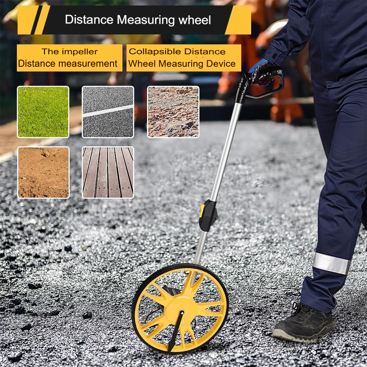 CN Distance Walking Measuring Wheel Mechanical Counter 10,000M (10KM ...