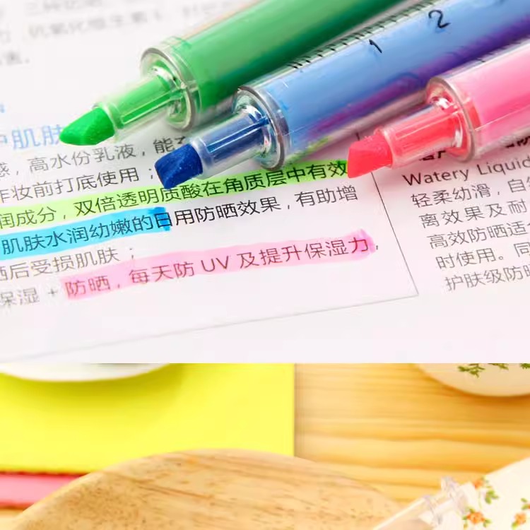 Wenbo [6-in-1] Pack Syringe Highlighter Pen Creative Needle Tube ...