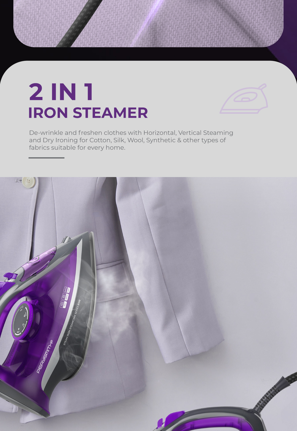 PerySmith Steam Iron Steamcare Series E100 | Shopee Malaysia