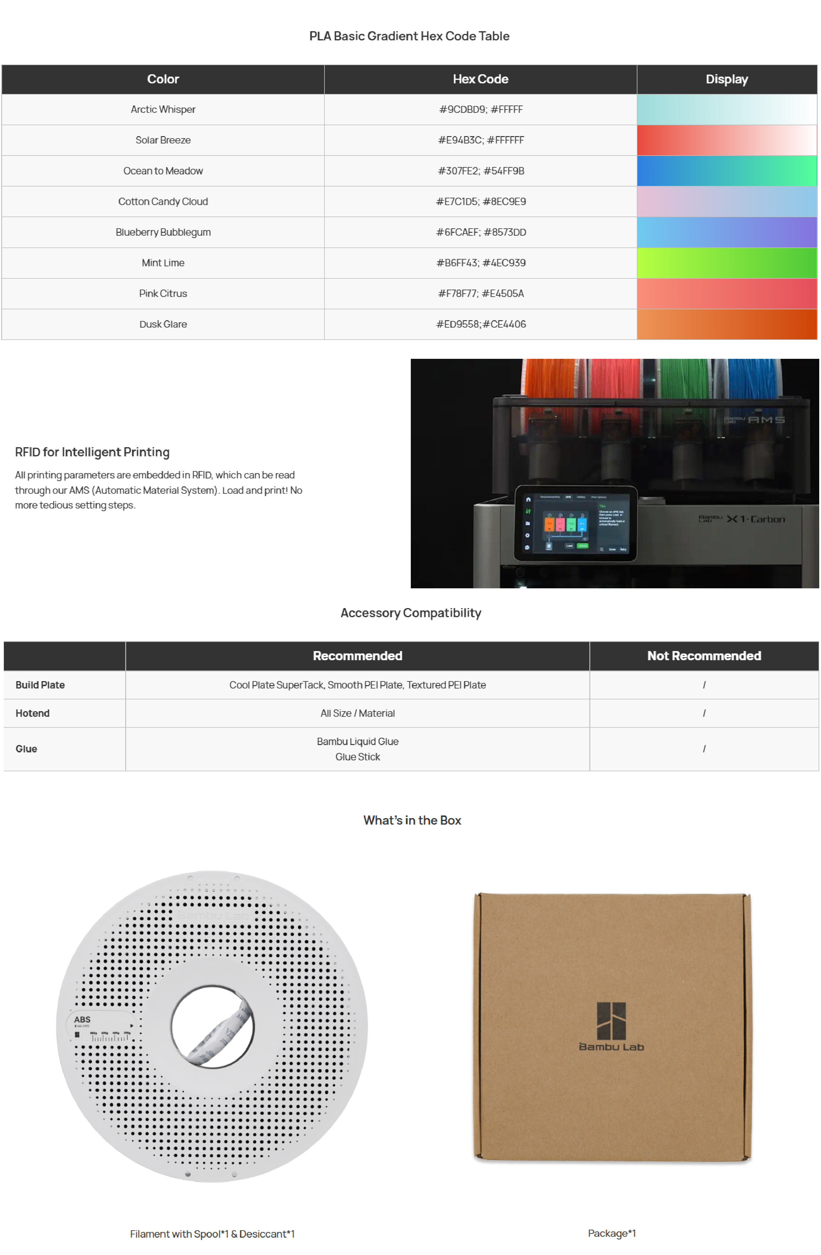 Bambu Lab PLA Basic Gradient - 3D Printer Filament 1KG Refill / With Spool | Shopee Malaysia