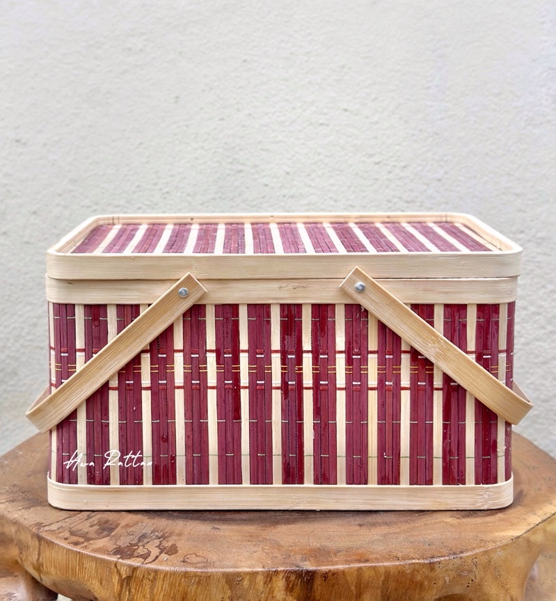 Gift hamper bamboo basket box container storage tiffin Display decor ...
