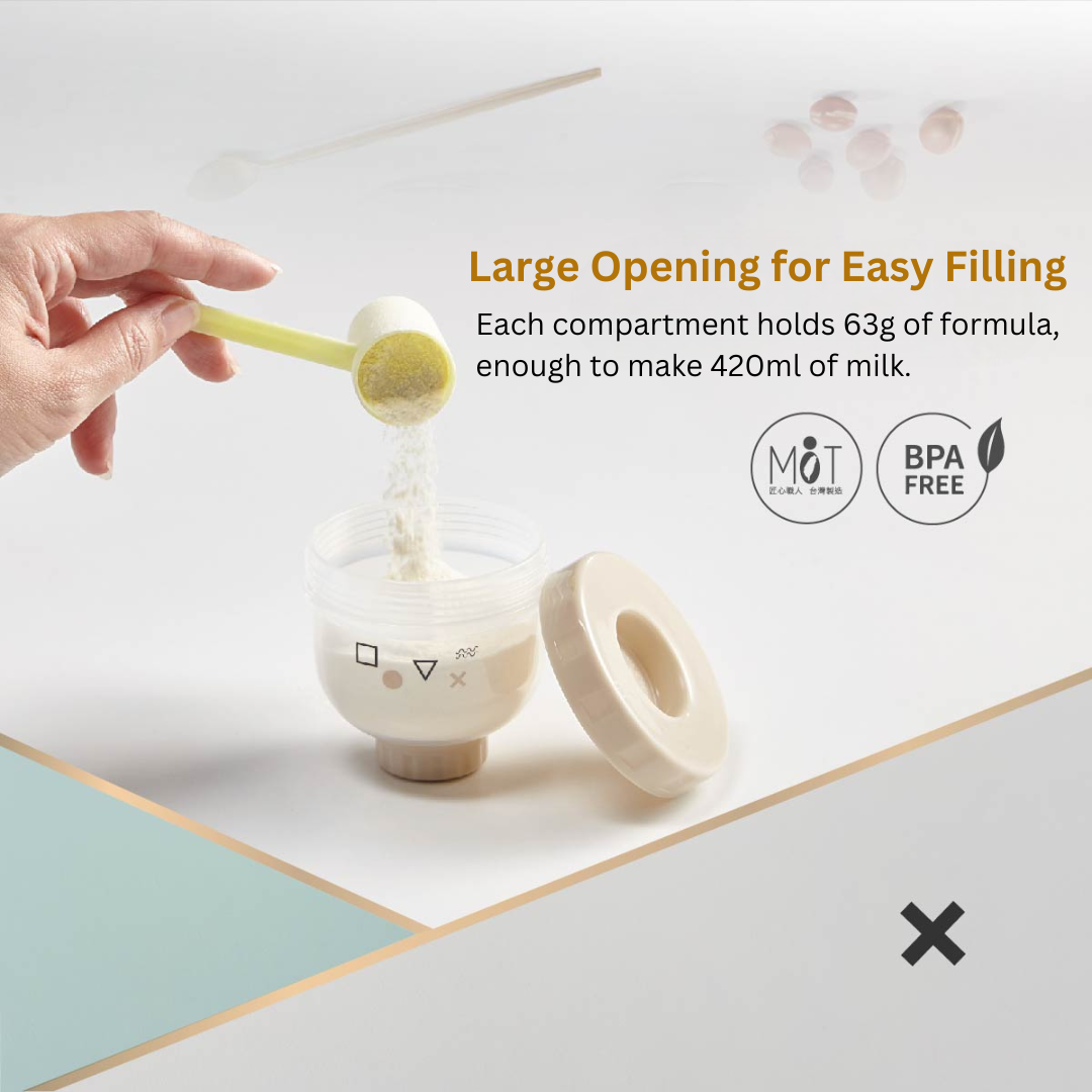 KUKU Plus 3 Layer Baby Milk Powder Container Stackable Baby Portable ...