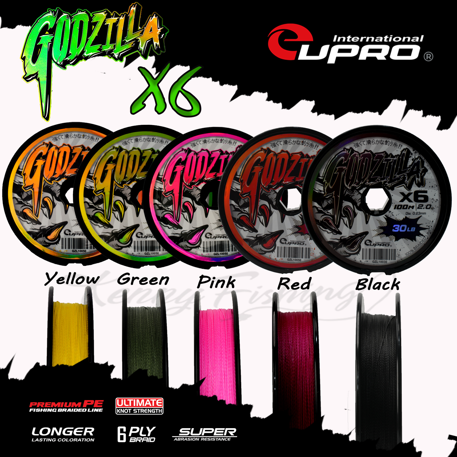 2024 New EUPRO GODZILLA X6 100M 100% Braided Line Braid Fishing ...