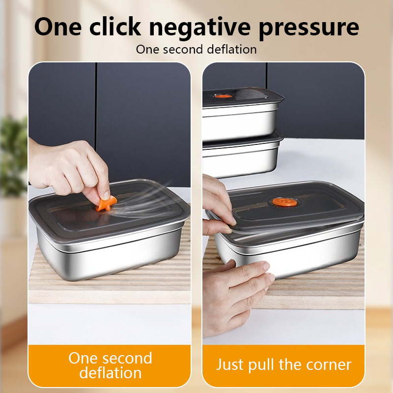 Crisper Box Stainless Steel Organizer Fresh-Keeping Storage Box With ...