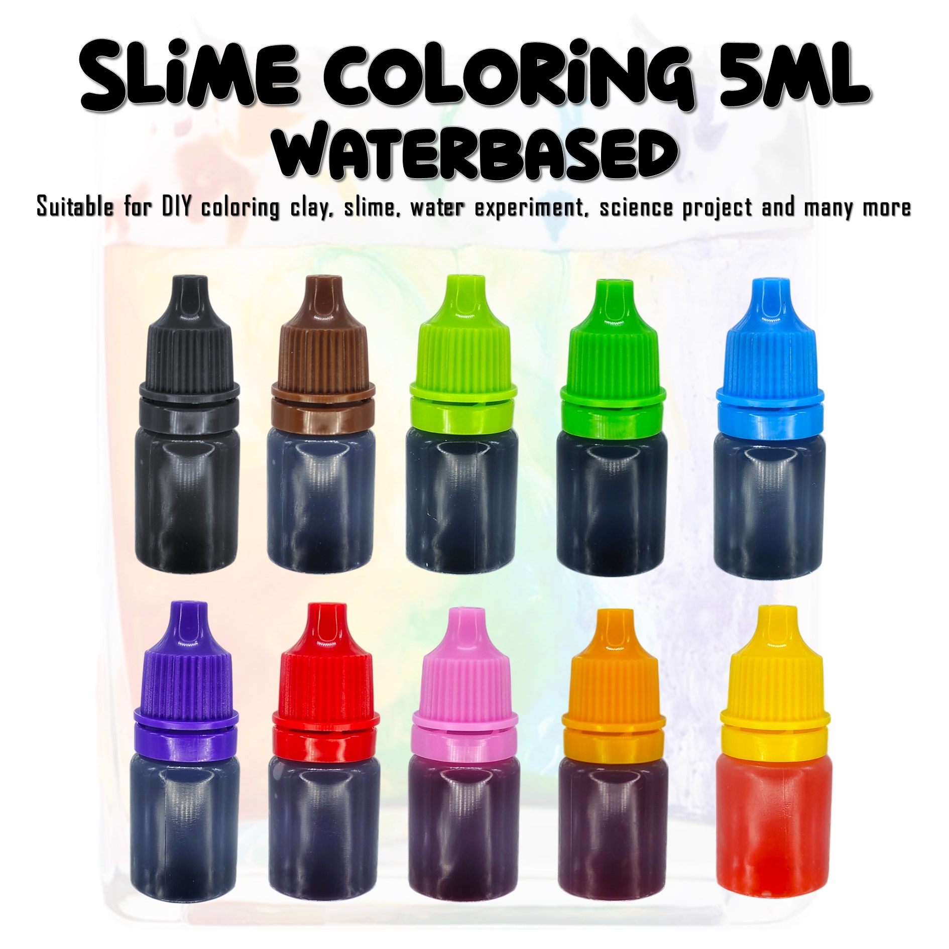 SET OF 10 SLIME COLORING 5ML FOR DIY COLORING SLIME (GET DIFFERENT ...