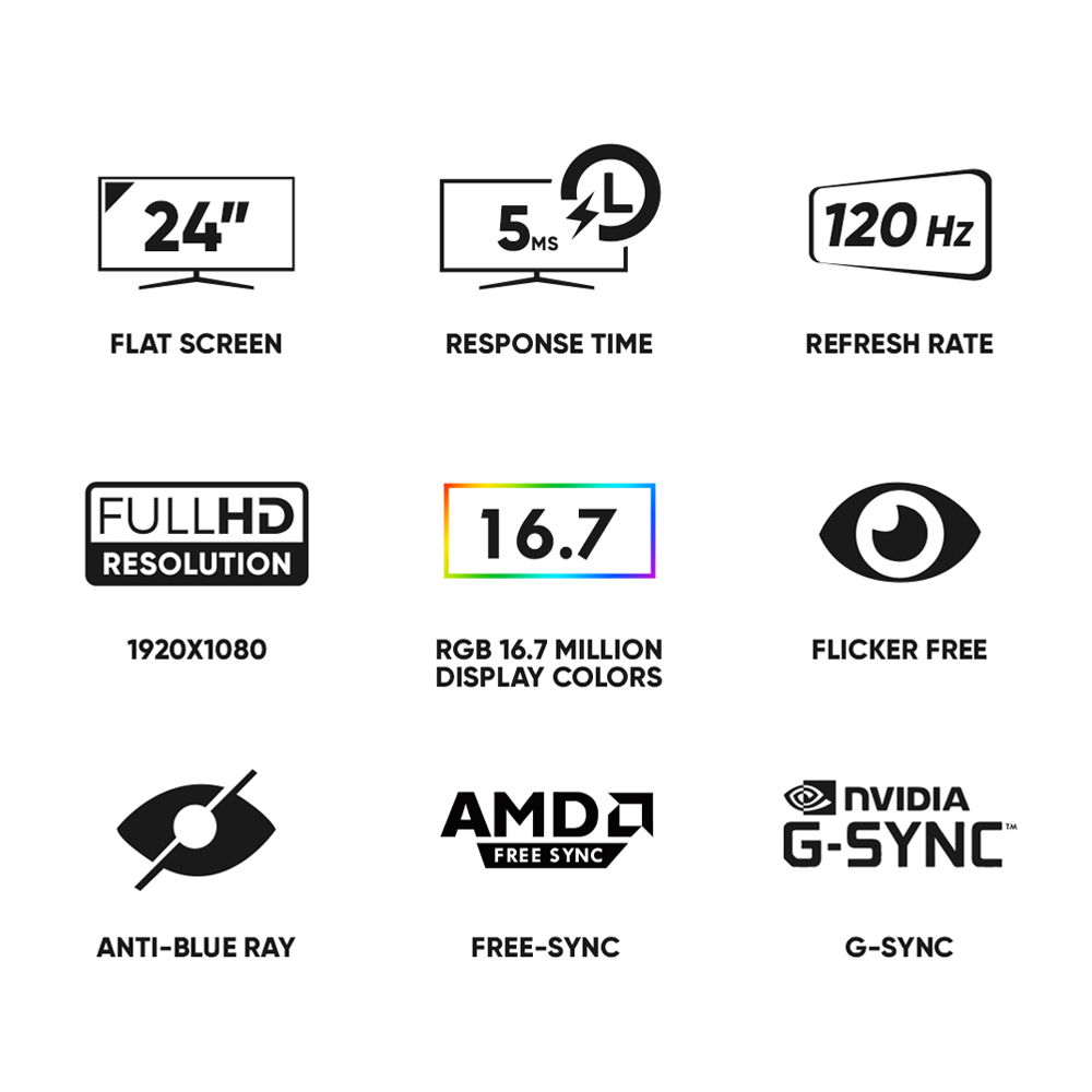 Armaggeddon 24" 120Hz IPS Built In Speaker Frameless Gaming Monitor ...