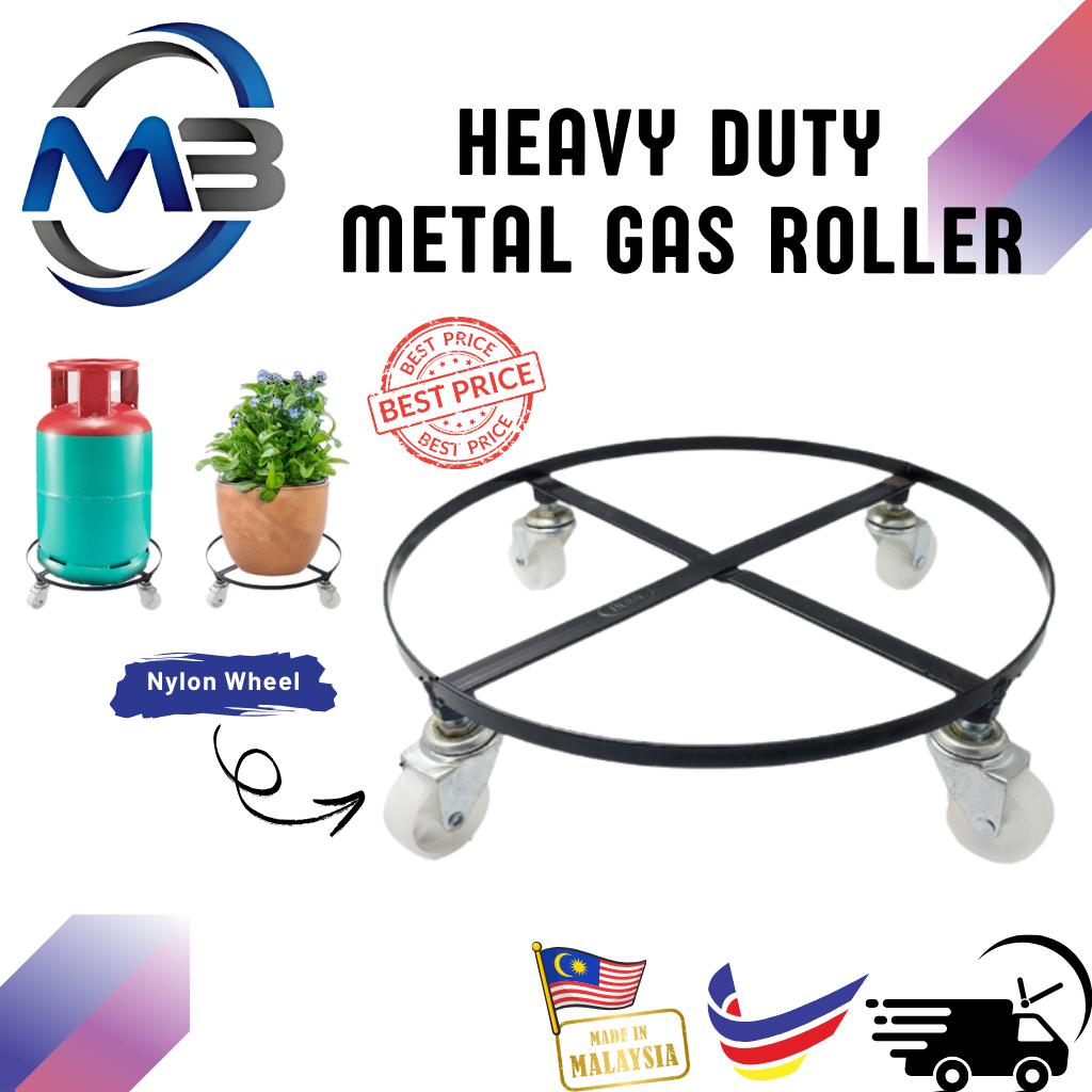 Roda Tong Gas | Heavy Duty 4 Wheel Metal Gas Tank Rollers, Gas Cylinder ...