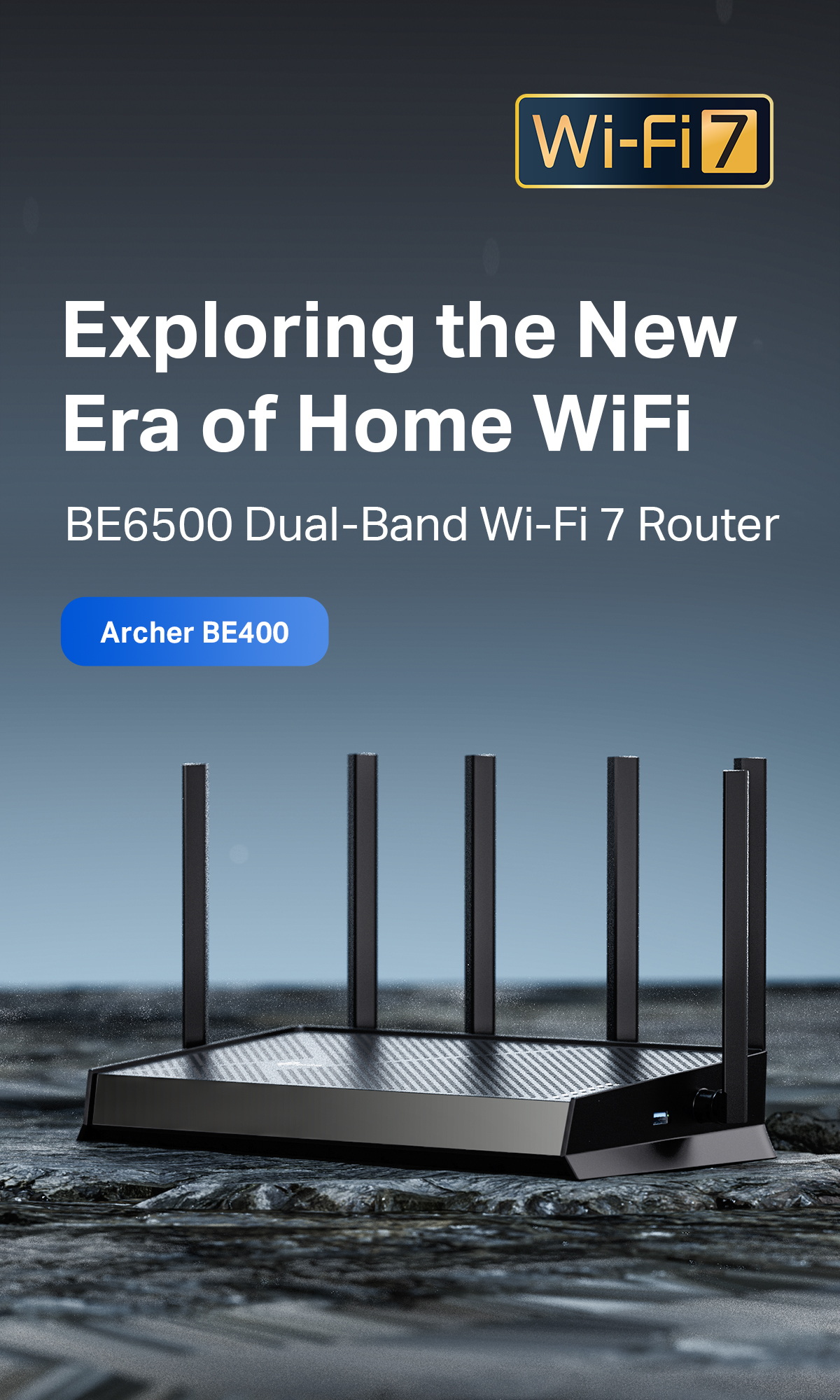 TP-Link Archer BE400 BE6500 WiFi 7 Wireless Dual Band EasyMesh Gigabit ...