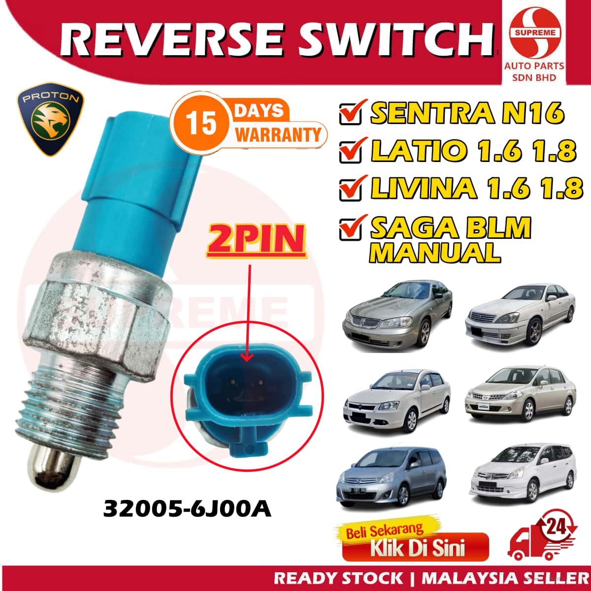 S2U Reverse Switch Sensor Proton Saga BLM FLX Iriz Persona Exora Turbo ...