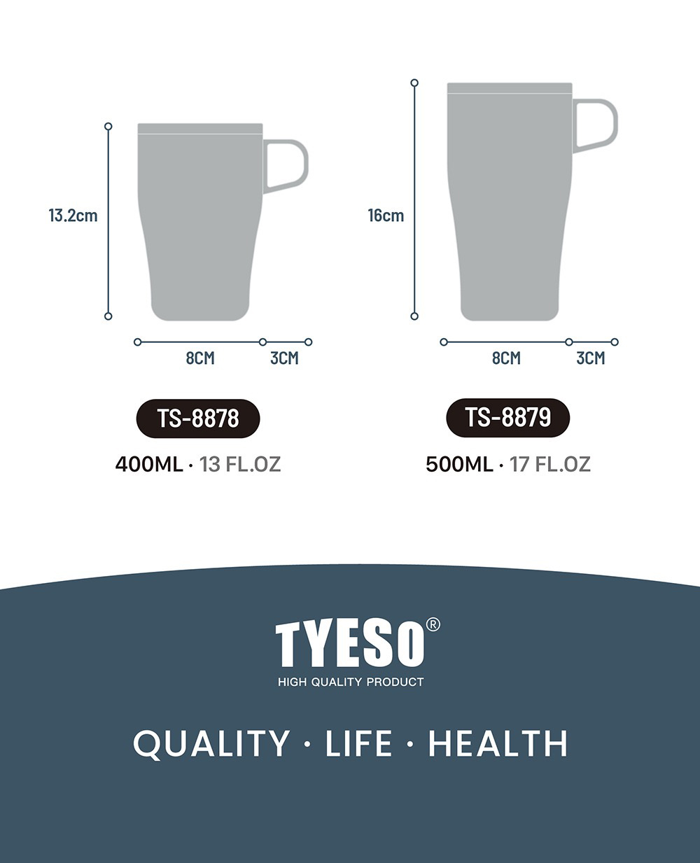 TYESO Insulated Thermal Coffee Cup Hot And Cold (400ml/500ml) TS-8878/TS-8879 | Shopee Malaysia