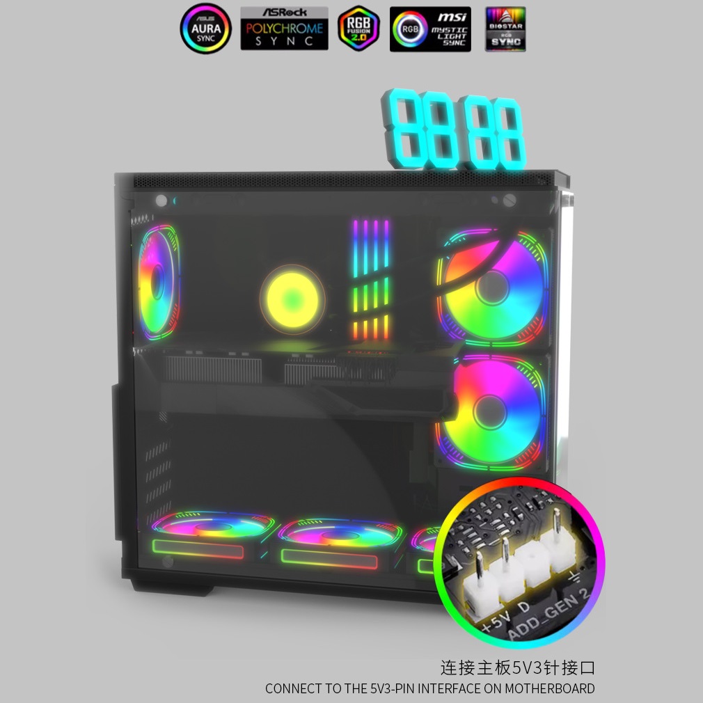 Yicobeila Ram Heatsink 5V ARGB Ram Module Heatsink Radiator PC Memory ...