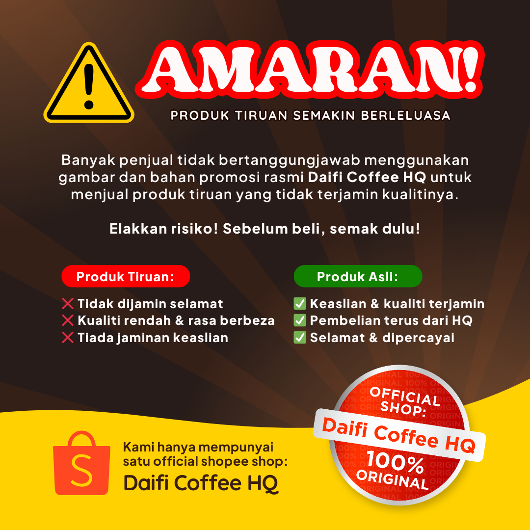 [3Pek] Daifi White Coffee 3 in 1 (Delysh) Kopi Sedap Tanpa Gula Putih ...