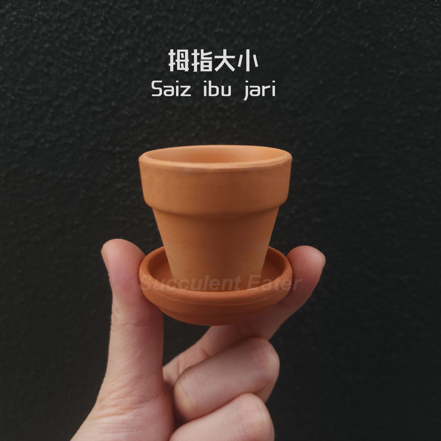 Mini Thumb Size Terracotta Pot Ceramic Pasu Ceramik Ibu Jari Red ...