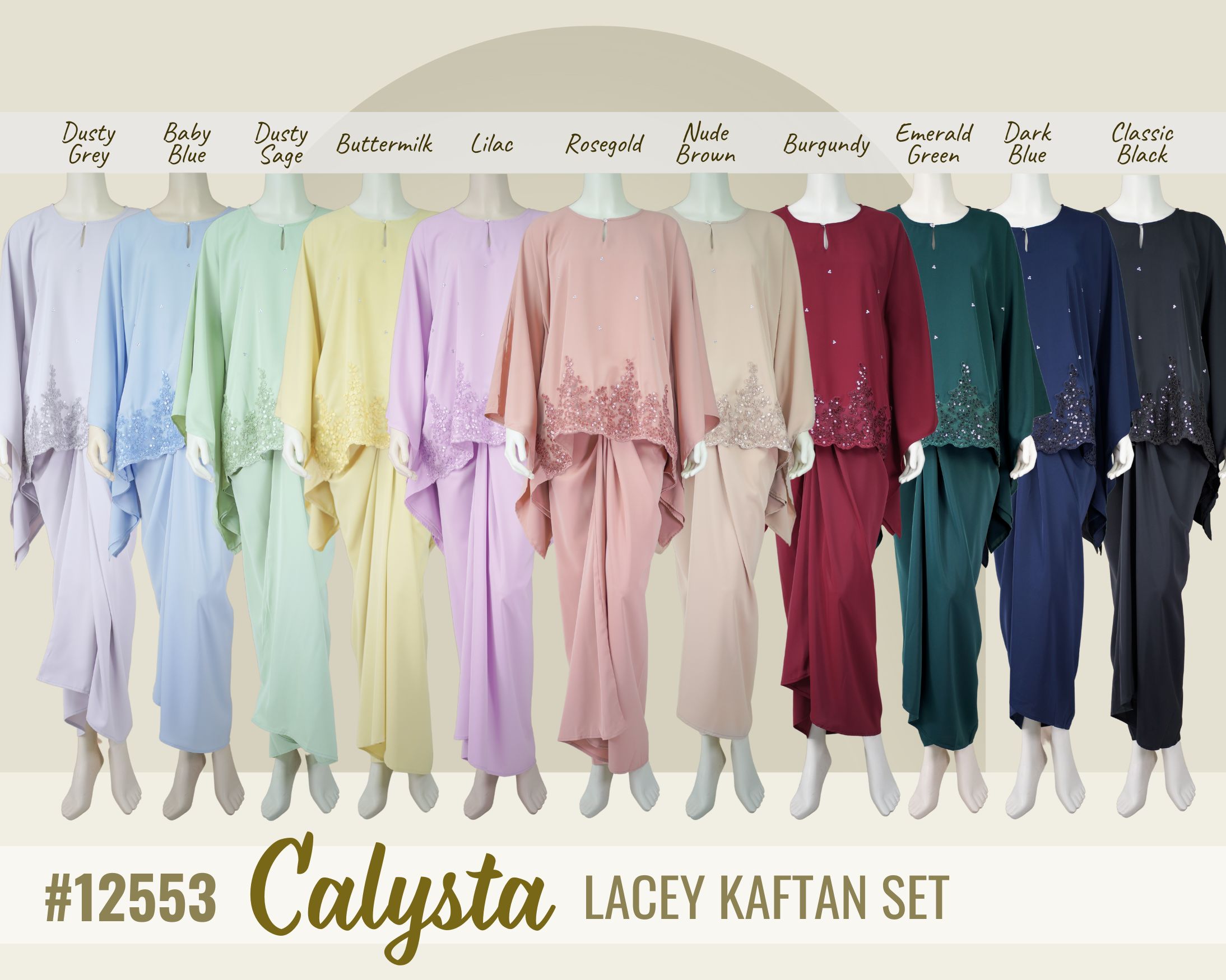 CALYSTA LACEY KAFTAN SET BAJU RAYA KURUNG BRIDESMAID NIKAH TUNANG READY STOCK | Shopee Malaysia