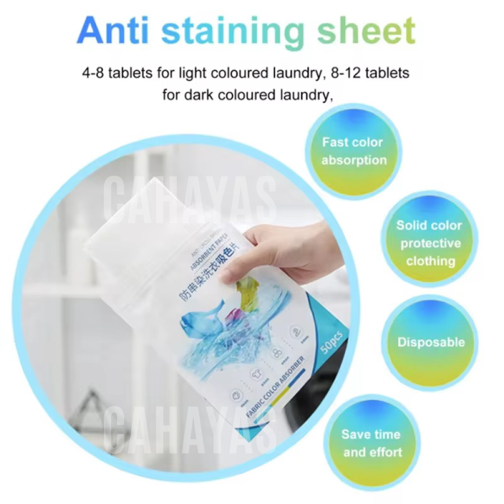 [M'sia Stock][50Pcs/24Pcs] Big Size Laundry Anti Dye Color Absorb Sheet ...